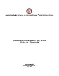 Protocolo de Atención en Hospitales 2do y 3er Nivel Obstetricia y Ginecología - Docsity