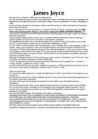 James Joyce: life, “Dubliners”: “Eveline”, “The sisters”, “The Dead ...