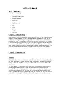 Resumen del libro Officially dead - Docsity