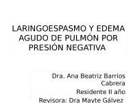 Laringoespasmo y edema agudo de pulmon - Docsity