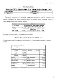 PARCIAL ECONOMETRIA I - Docsity