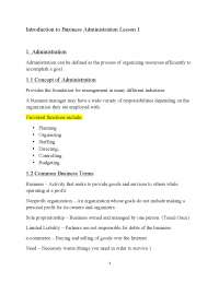 Study notes for Business Administration (Management) Free Online as PDF ...
