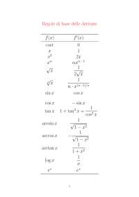 Formulario e regole di base delle derivate - Docsity