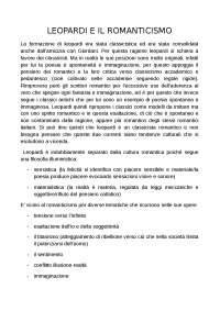 Leopardi e il romanticismo + i canti - Docsity
