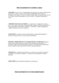 Procedimiento formulario y procedimiento extraordinario - Docsity