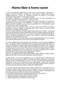 Riassunto homo sacer e homo liber - Docsity