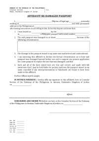 Affidavit of damaged passport - Docsity