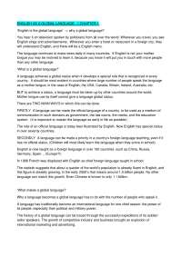 RIASSUNTO ENGLISH AS A GLOBAL LANGUAGE - DAVID CRYSTAL - Docsity