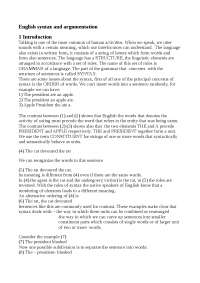 English syntax and argumentation - Bas Aarts - Docsity