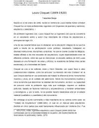 Acercamiento teórico a Louis Cloquet (Resúmen de su obra) - Docsity