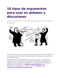 10 Argumentos para debates - Docsity