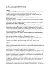 IL PIACERE- GABRIELE D'ANNUNZIO (RIASSUNTO) - Docsity