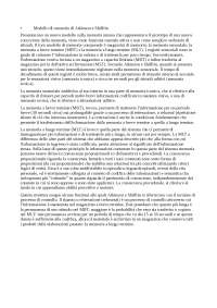 Modello di memoria di Atkinson e Shiffrin - Docsity