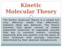 Kinetic Molecular Theory Worksheet - Docsity