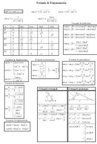 Formule trigonometria | Appunti di Fisica - Docsity