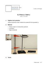 Práctica del péndulo simple - Docsity