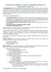 Fisiología Vegetal. tema 1 - Docsity