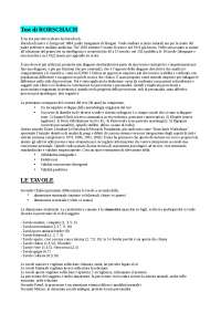 Test Rorschach e Metodo Exner - Docsity