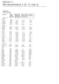 Tabelle Termodinamica - Docsity