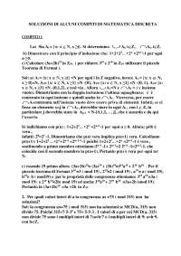 Soluzioni compiti matematica | Esercizi di Matematica Discreta | Docsity
