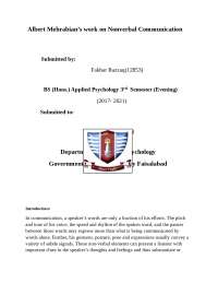 Albert Mehrabian Model - Docsity