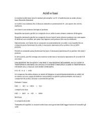 Acidi e basi, Chimica Organica - Docsity