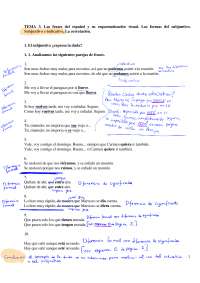 Gramática Para la enseñanza del Español 1 (ELE 1) Tema 3 - Docsity