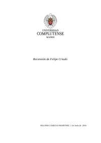 Recension de Felipe criado - Docsity