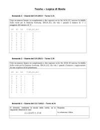 Esercizi di algebra booleana - Docsity