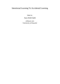 Intentional and unintentional learning - Docsity