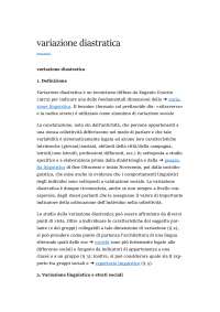 Le variazioni diastratiche - Docsity