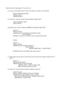 Soluzione Esercizi SQL - Docsity
