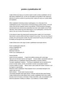 Protein crystallization kit - Docsity