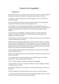 Apuntes guerra civil española 4ºESO repasar - Docsity