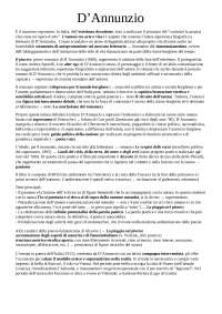 D'Annunzio tra estetismo, superomismo e panismo | Sintesi del corso di ...