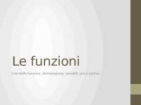 Funzioni - Informatica seconda e terza liceo - Docsity