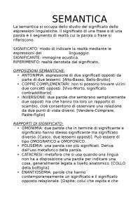 Morfologia, semantica e sintassi - Docsity