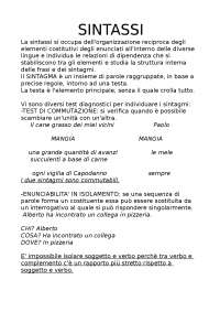 Morfologia, semantica e sintassi - Docsity