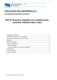 PEC B psicología del desarrollo II - Docsity