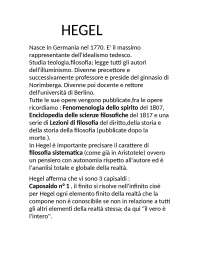 Hegel vita e opere principali - Docsity