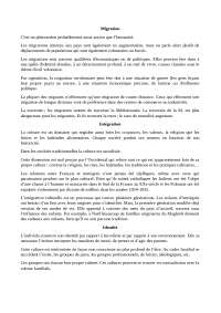 Lessico francese immigrazione - Docsity