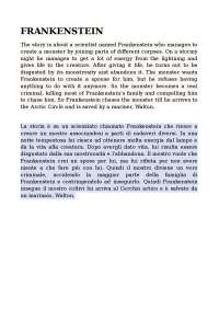RIASSUNTO DI FRANKENSTEIN | Appunti di Inglese | Docsity