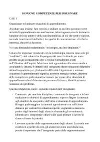 Riassunto libro 10 competenze per insegnare di Perrenoud - Docsity