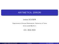 Calcolo numerico aritmetica - Docsity