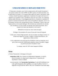 Letteratura italiana umanesimo e rinascimento - Docsity