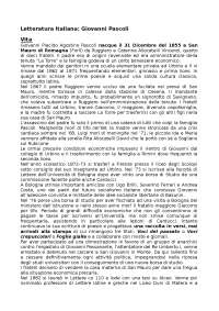 Pascoli - Vita, Poetica e Myricae - Docsity