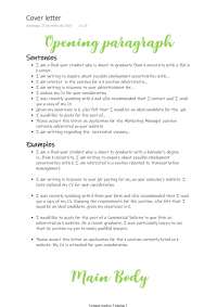 Como hacer una cover letter - Docsity
