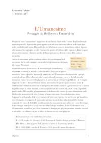 L’Umanesimo - ripasso - Docsity