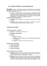 Las variables y su clasificación | Apuntes de Estadística - Docsity