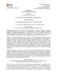 La Constitution Québécoise Introduction Docsity